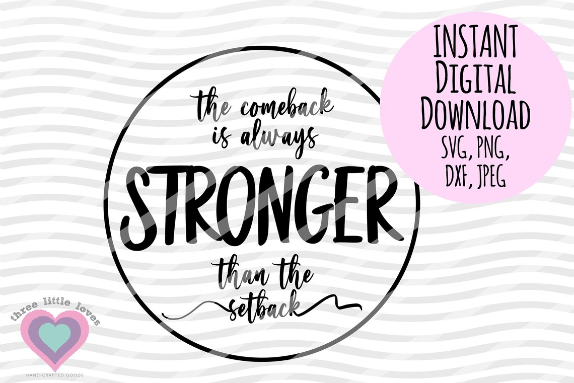 The Comeback is Always Stronger Than Setback SVG Motivational - Etsy