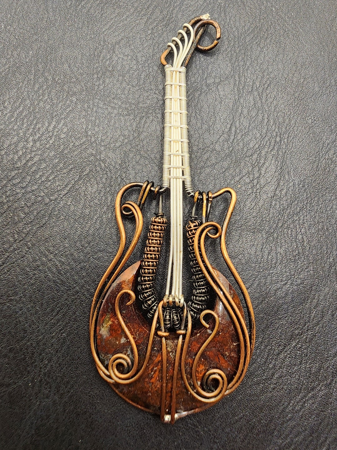 Wire Wrapped Guitar With Red Jasper Stone - SG18 - Etsy