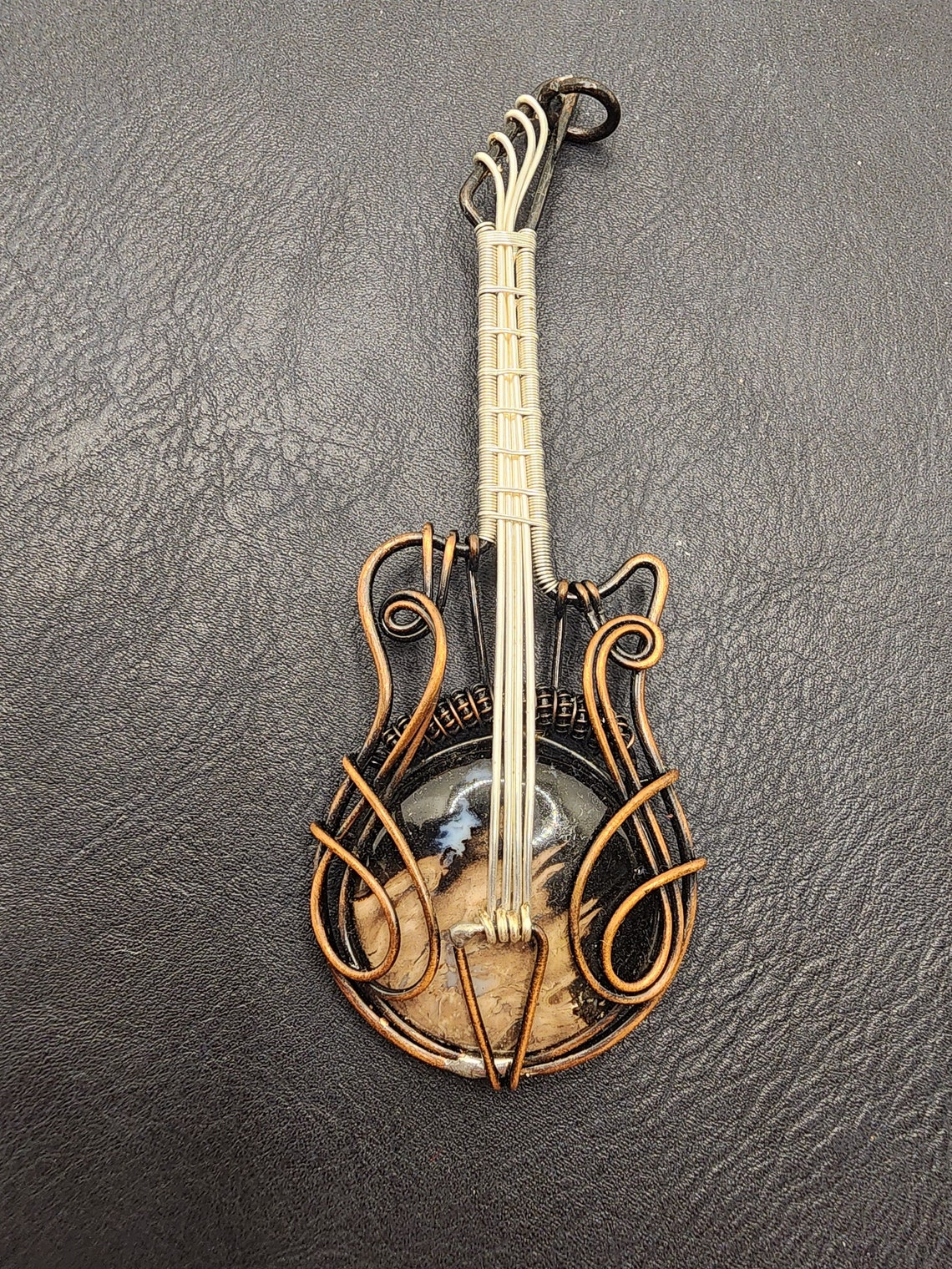 Wire Wrapped Guitar With Palm Root Stone - SG14 - Etsy