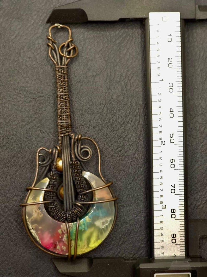 Wire Wrapped Guitar With Dyed Multicolor Agate Stone - SG25 - Etsy