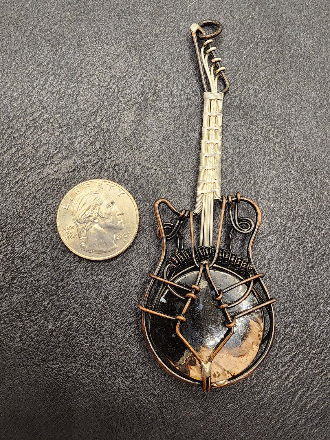 Wire Wrapped Guitar With Palm Root Stone - SG14 - Etsy
