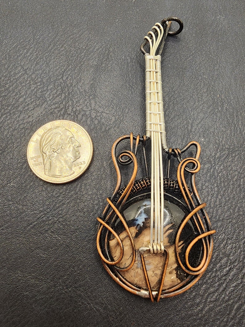Wire Wrapped Guitar With Palm Root Stone - SG14 - Etsy