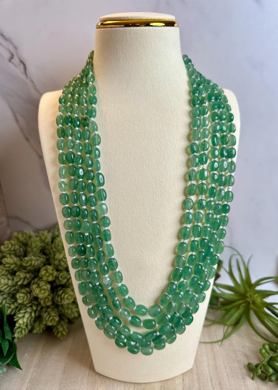 5 Strands - Natural Beryl Emerald Oval Beads - Length 13 Inches-be2 - Etsy