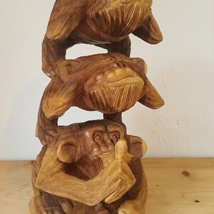 3 Monkey Statue - Etsy