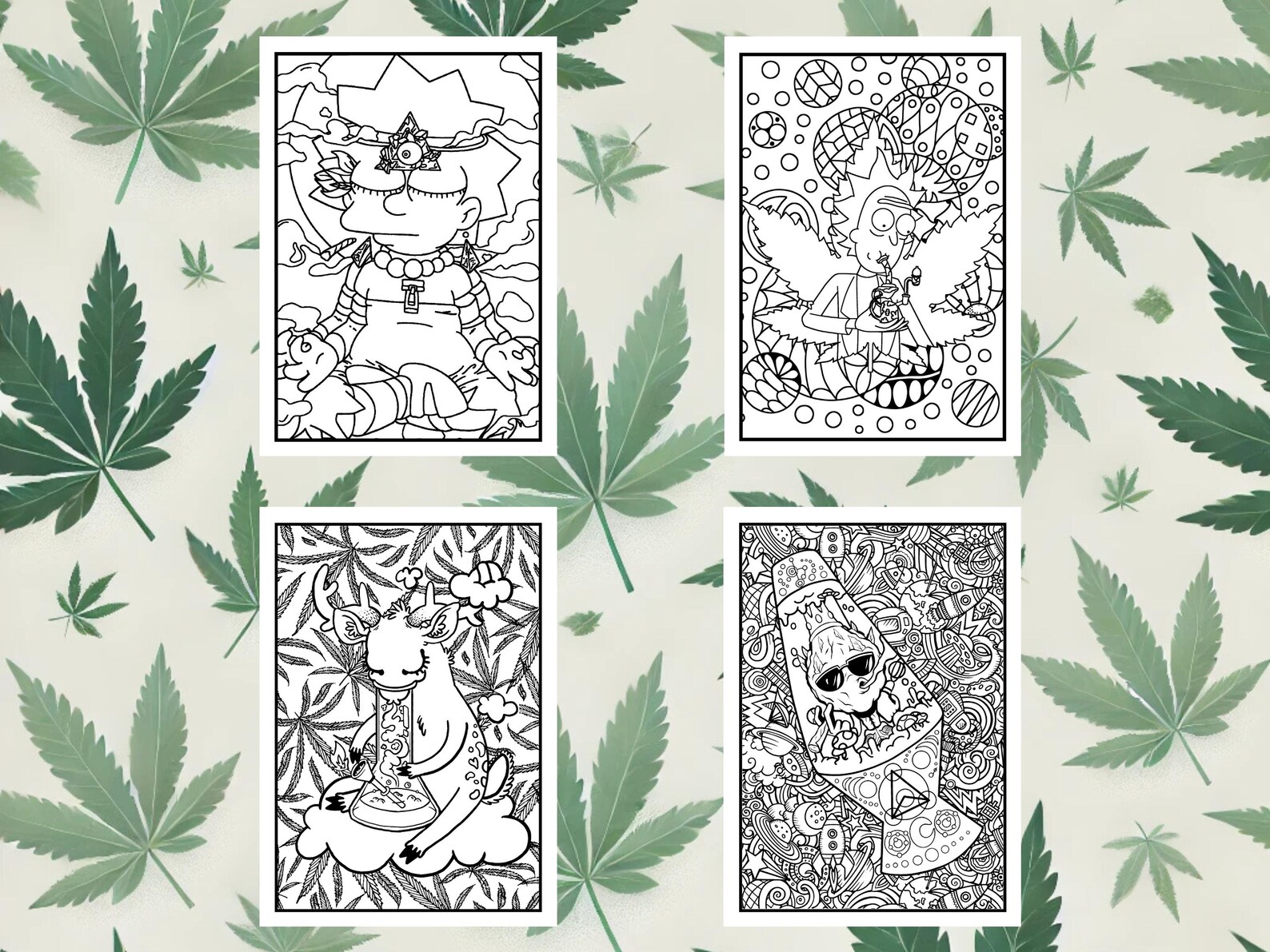 420 Stoner Coloring Pages | Cartoon Colouring | Adult Coloring Sheets ...