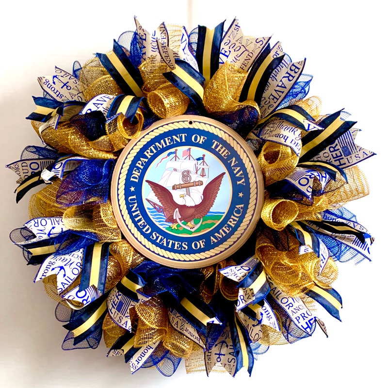 Navy Wreath - Etsy