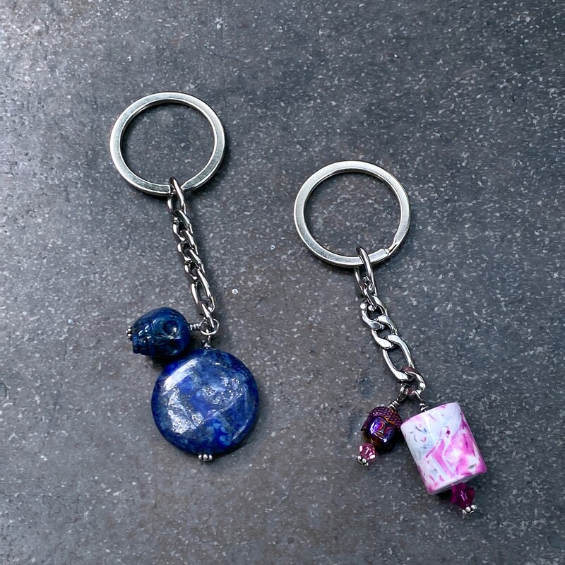 Gemstone Keychain - Etsy