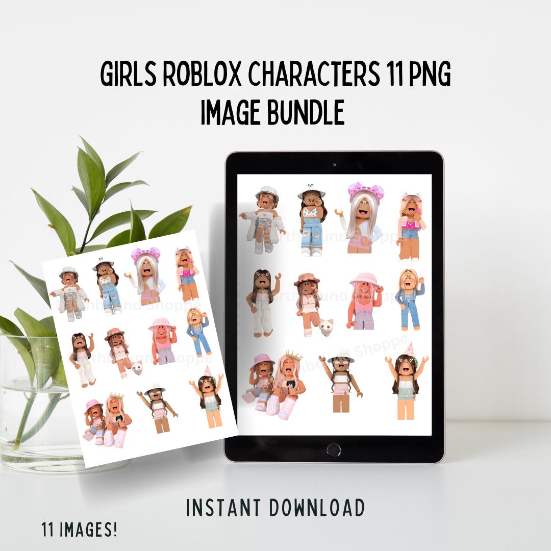 Roblox Girls Characters PNG 11 Images, Pink Girls Digital Download ...