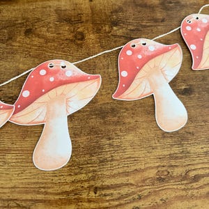 Mushroom Banner, Garland, Toadstool Banner, Mushroom Theme Party ...