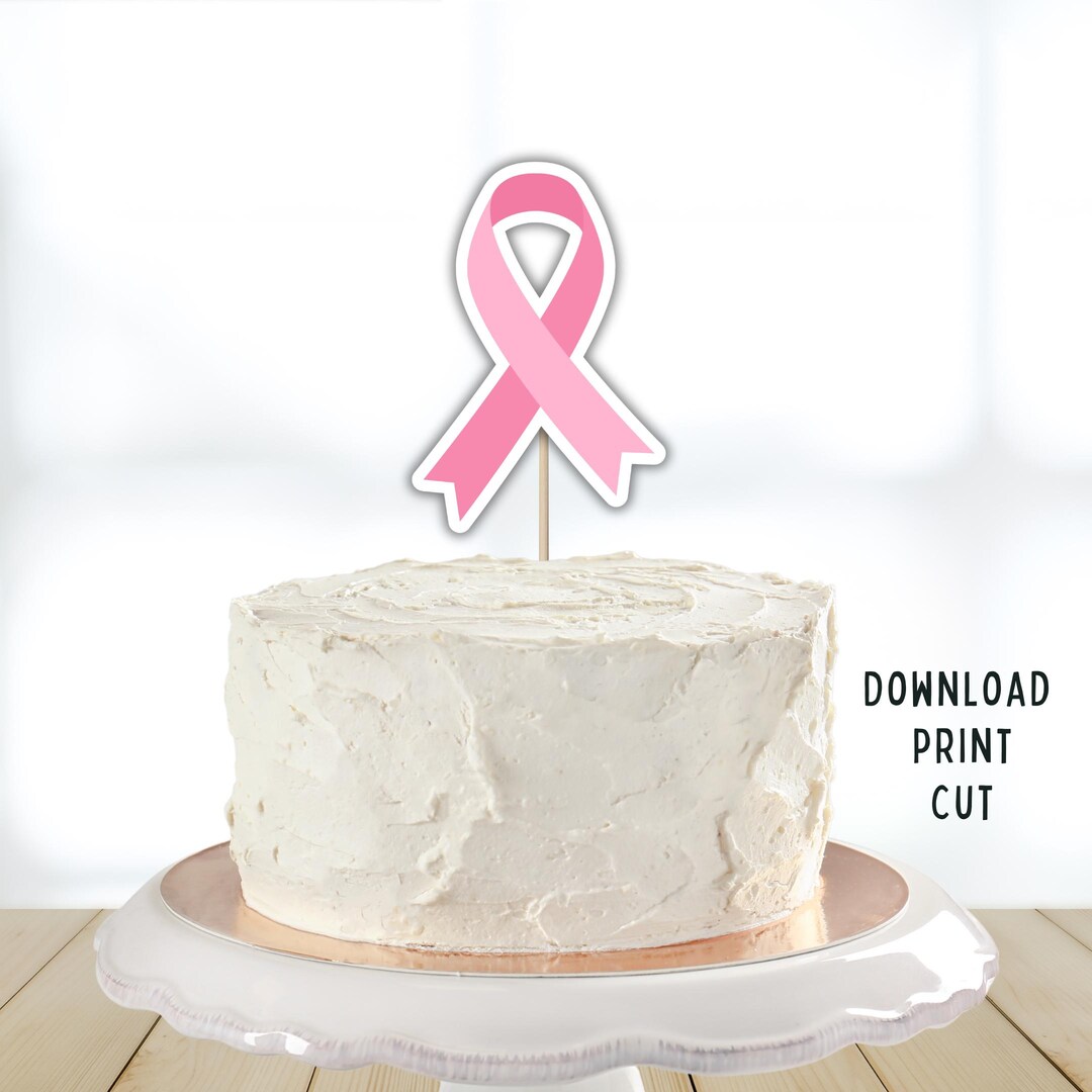 Cancer Ribbon Women's Printable Cake Toppers, Cancer Free, Cancer ...
