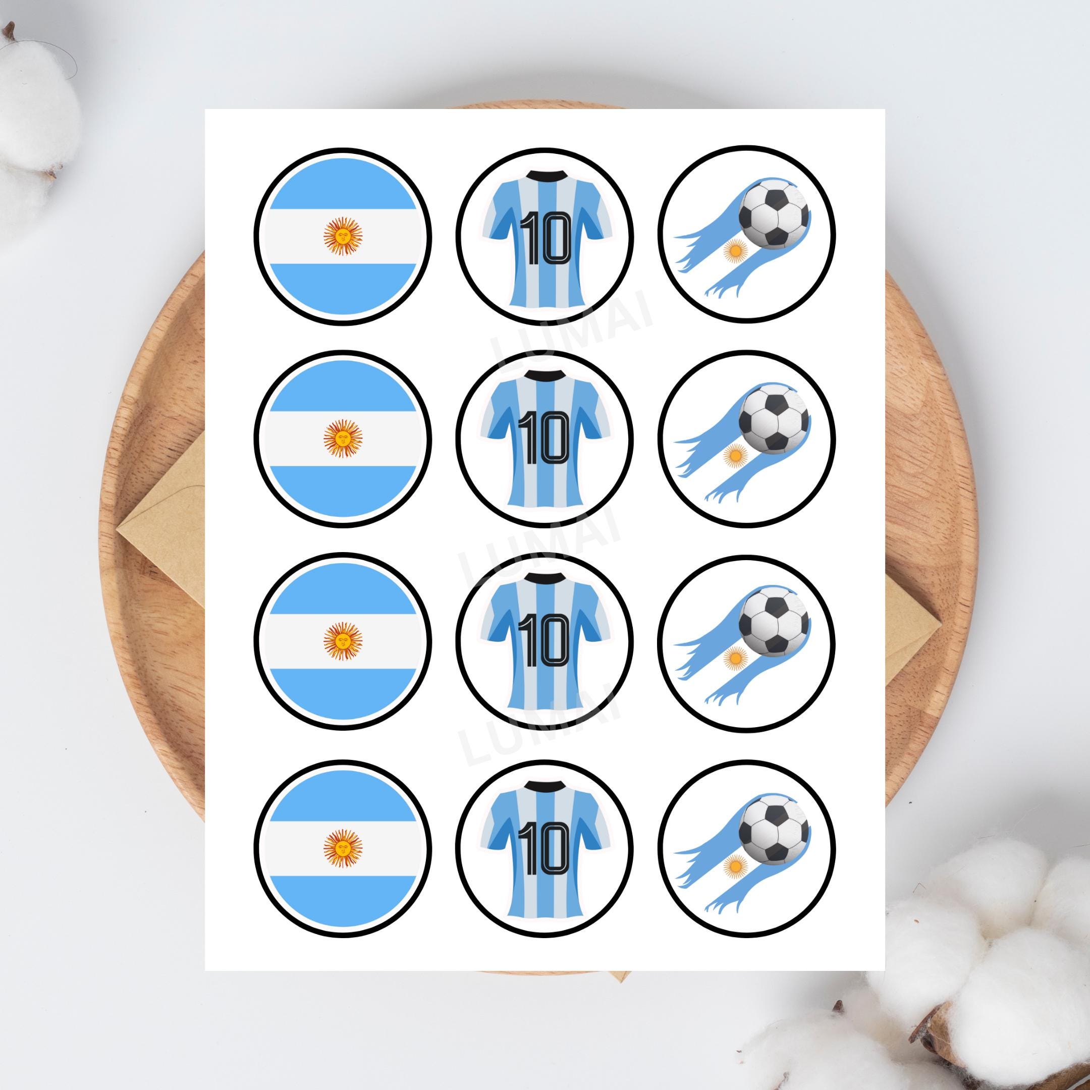 Argentina Messi Digital Cupcake Toppers, Soccer, Lionel Messi Jersey ...