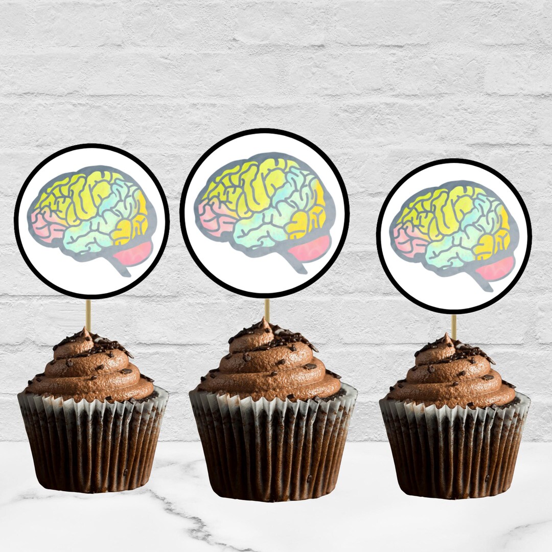 Brain Neurology Digital Cupcake Toppers, Brain Anatomy, Neurologist ...