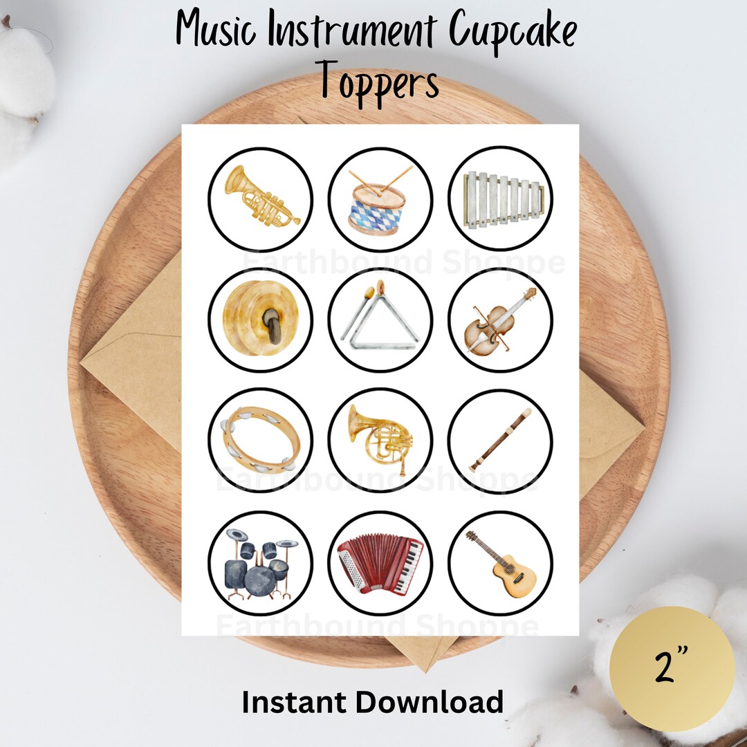 Band, Musical Instruments Printable Cupcake Toppers, Instant Download ...