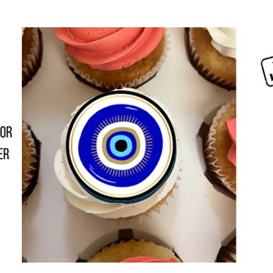 Evil Eye Printable Cupcake Toppers, Third Eye Evil Eye Toppers, Digital ...