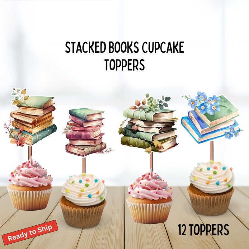 Book Cupcake Topper - Etsy