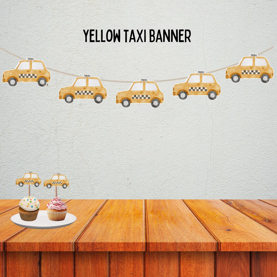 Yellow Taxi Wall Banner, Taxi Garland, New York City Theme, Party ...