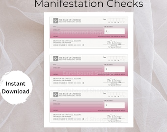 Bank of Universe Check Manifestation Checks Law of Attraction Check ...