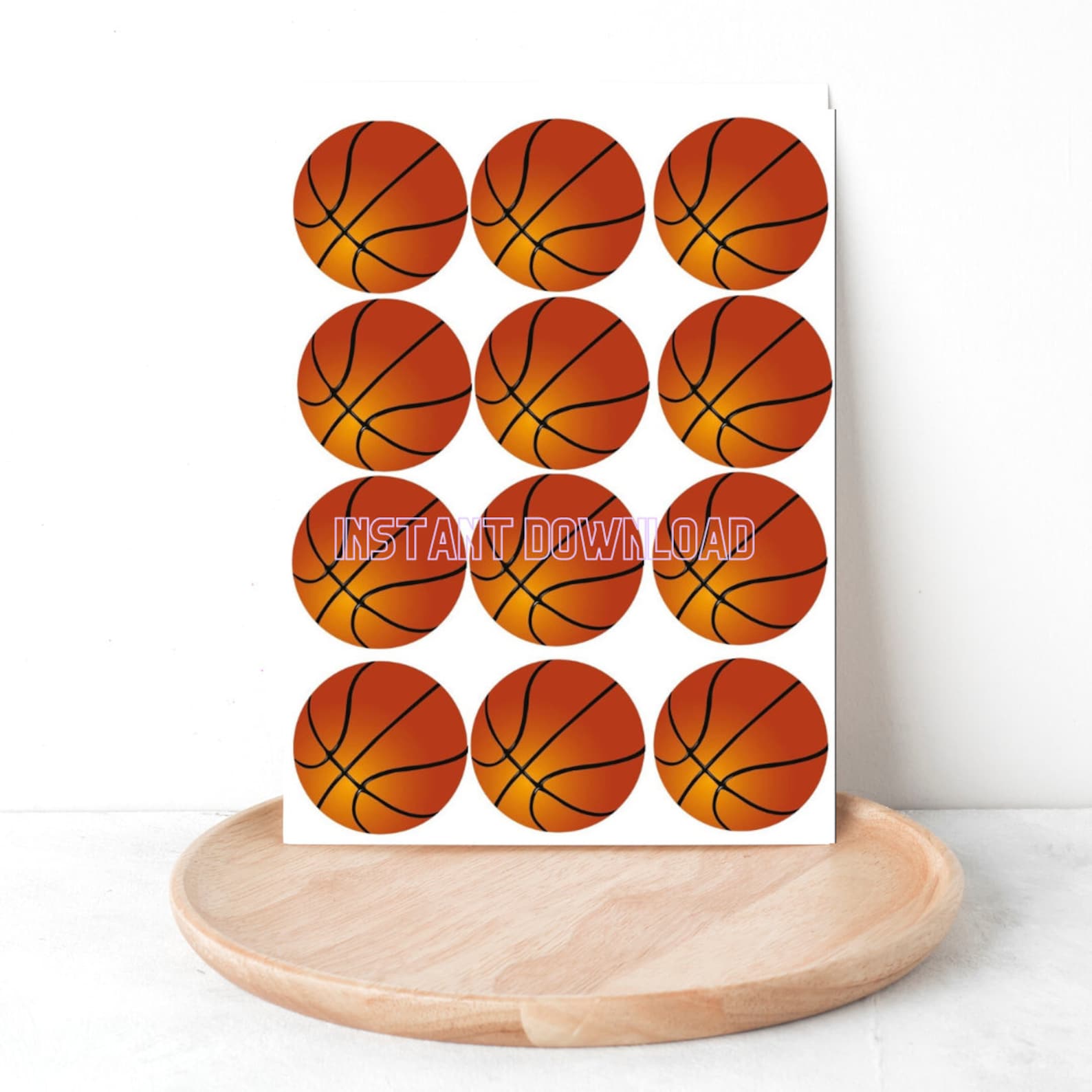 2 Basketball Printable Cupcake Toppers Sports Theme Birthday Party DIY ...