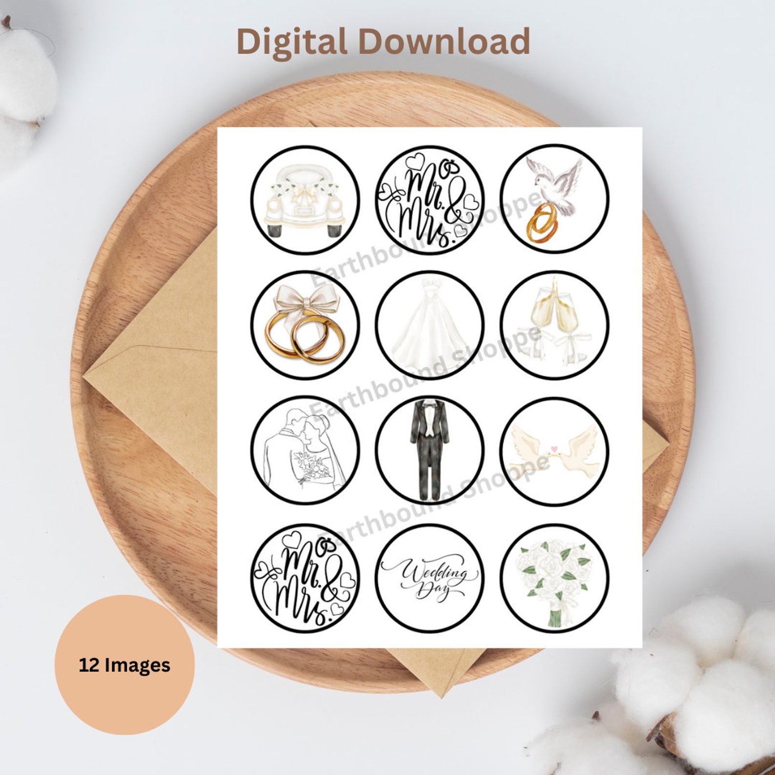 Wedding Cupcake Toppers Printable Cupcake Toppers Favor - Etsy