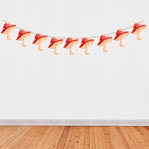 Mushroom Banner, Garland, Toadstool Banner, Mushroom Theme Party ...