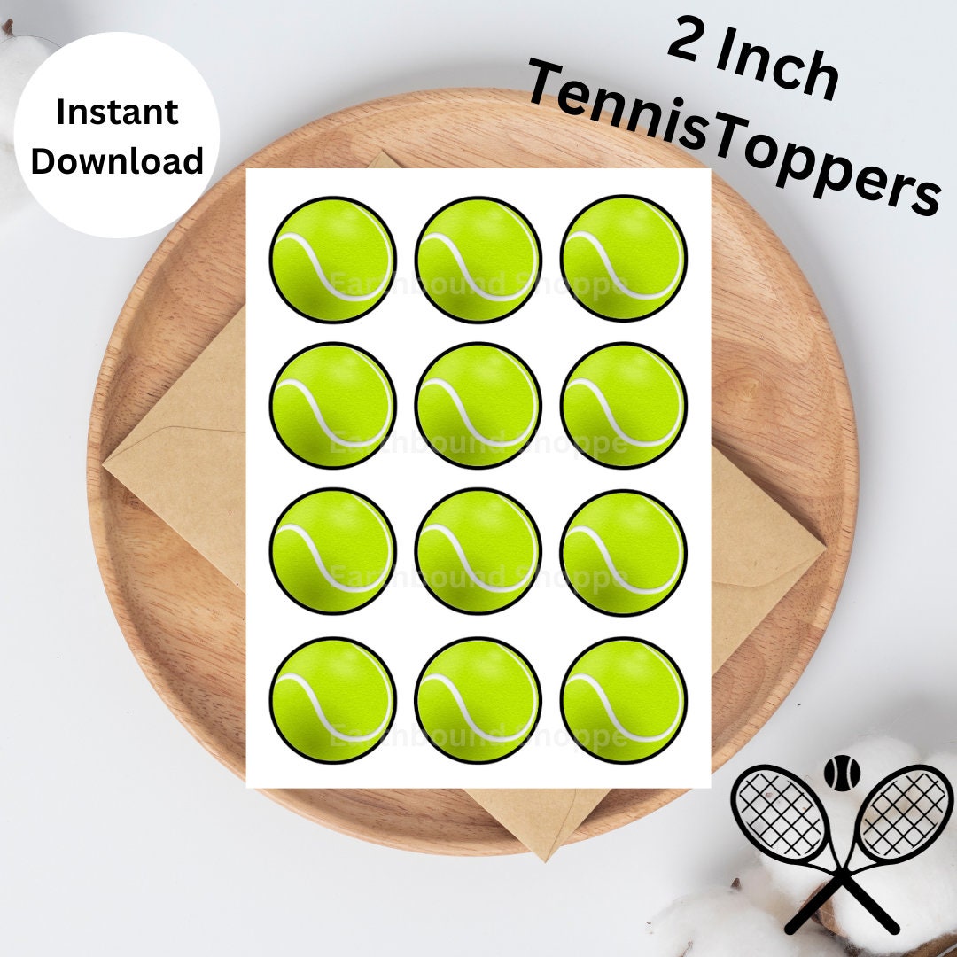 2 Inch Green Tennis Ball Printable Cupcake Toppers Sports Theme ...