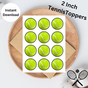 2 Inch Green Tennis Ball Printable Cupcake Toppers Sports Theme ...
