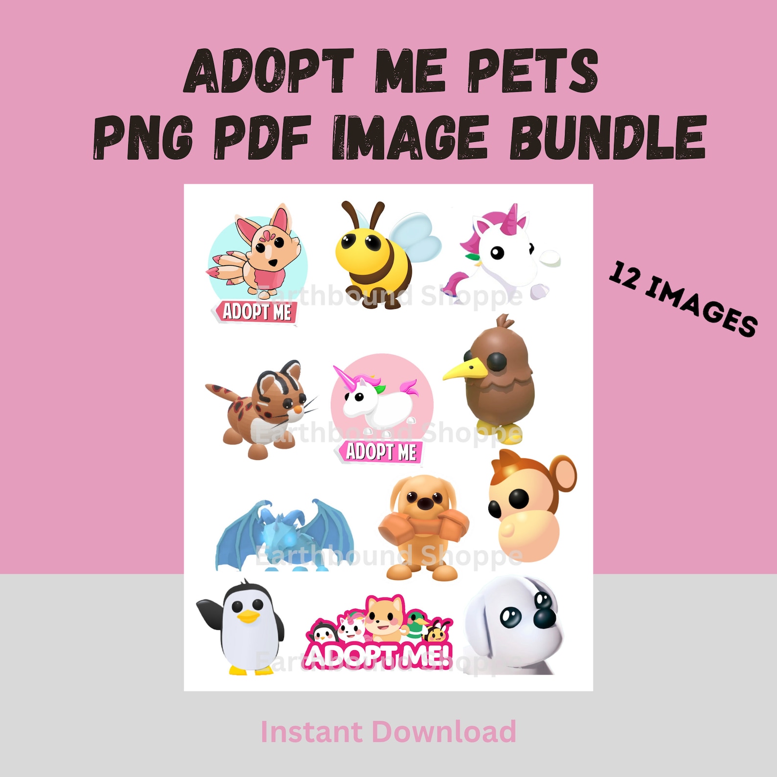Adopt Me Pets 12 PNG Images Roblox Digital Download Instant - Etsy Canada