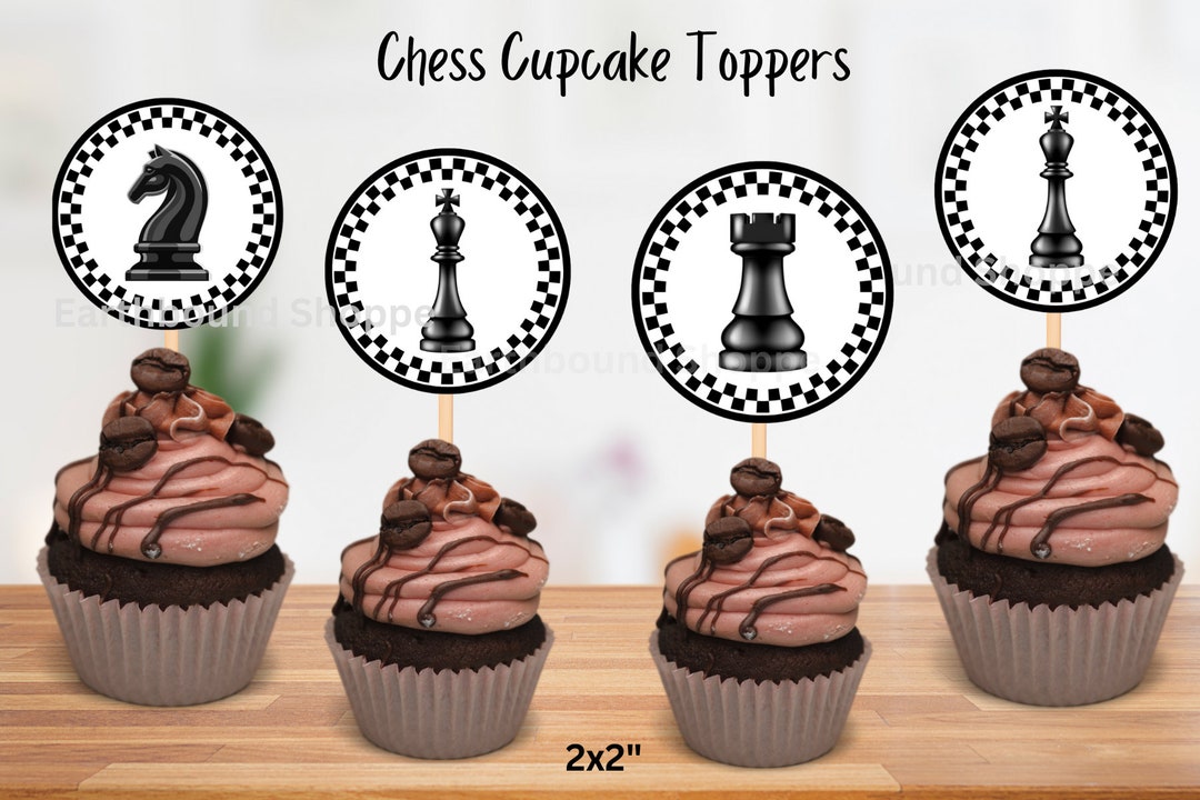 Chess Game Printable Cupcake Toppers, Instant Download, Pawn, King ...