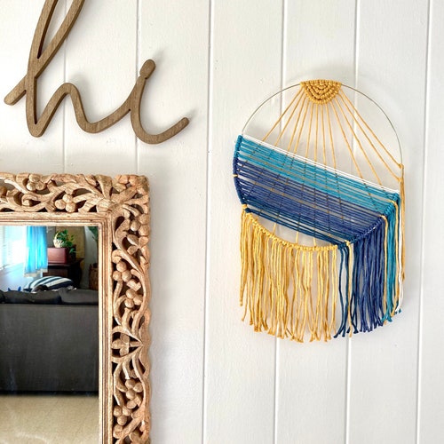 Modern Macrame Sun and Surf Beach Macrame Decor Boho Wall - Etsy