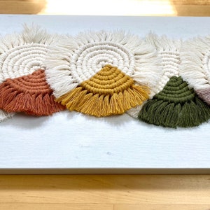 Color Block Macrame Coaster Macrame Coaster Hostess Gift - Etsy
