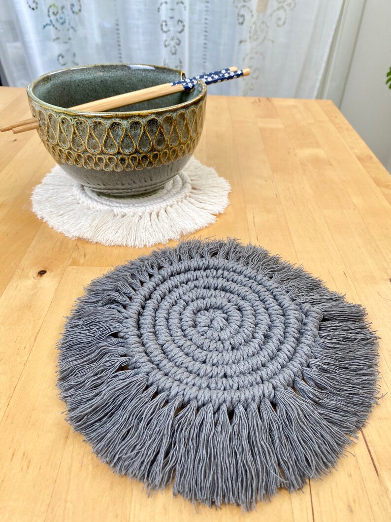 Macrame Trivet Handmade Pot Coaster Large Macrame Coaster | Etsy