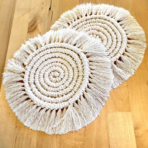 Macrame Trivet, Handmade Pot Coaster, Large Macrame Coaster, Hot Pad ...