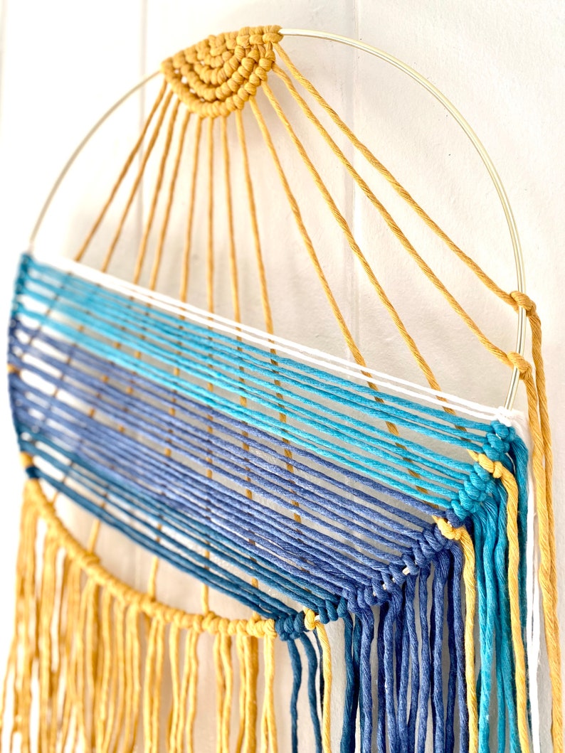 Modern Macrame Sun and Surf Beach Macrame Decor Boho Wall - Etsy