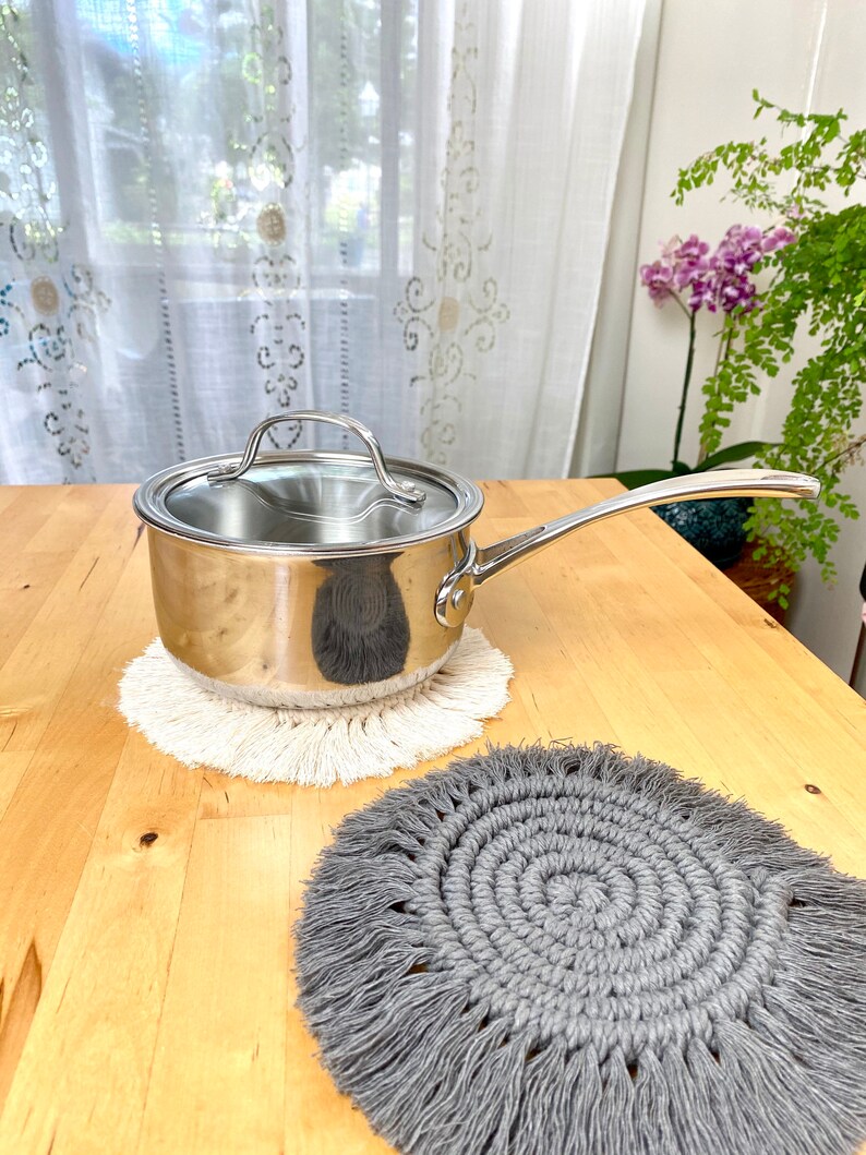 Macrame Trivet Handmade Pot Coaster Large Macrame Coaster | Etsy