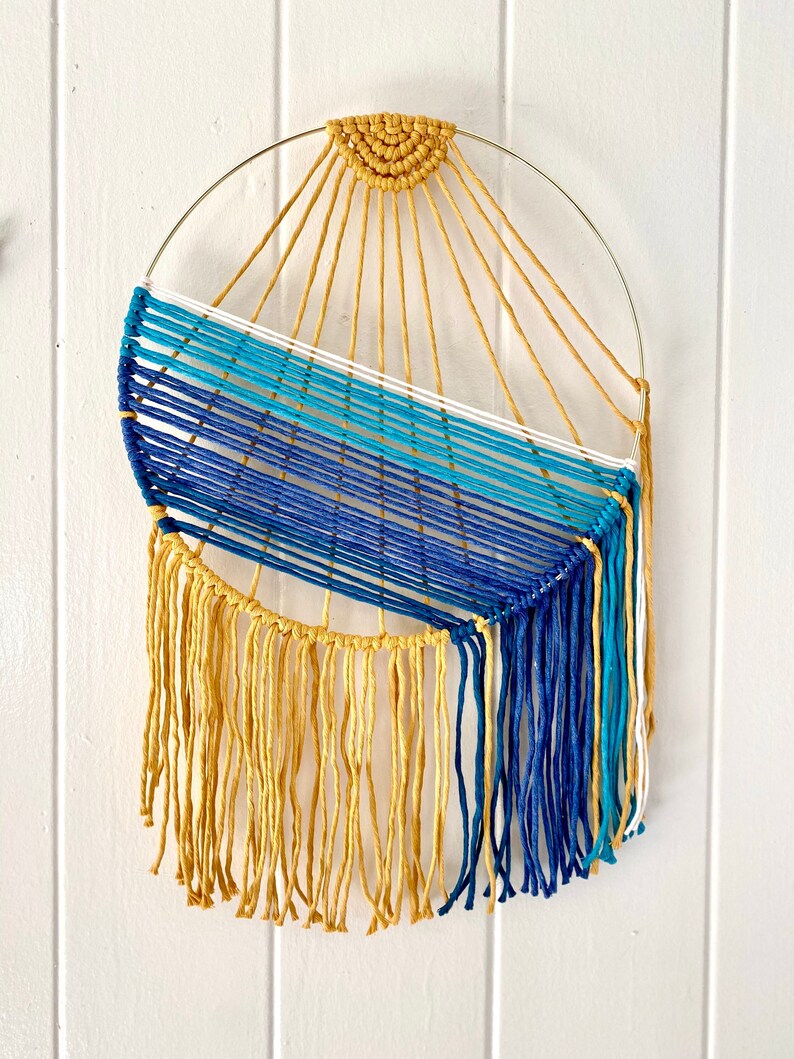 Modern Macrame Sun and Surf Beach Macrame Decor Boho Wall - Etsy