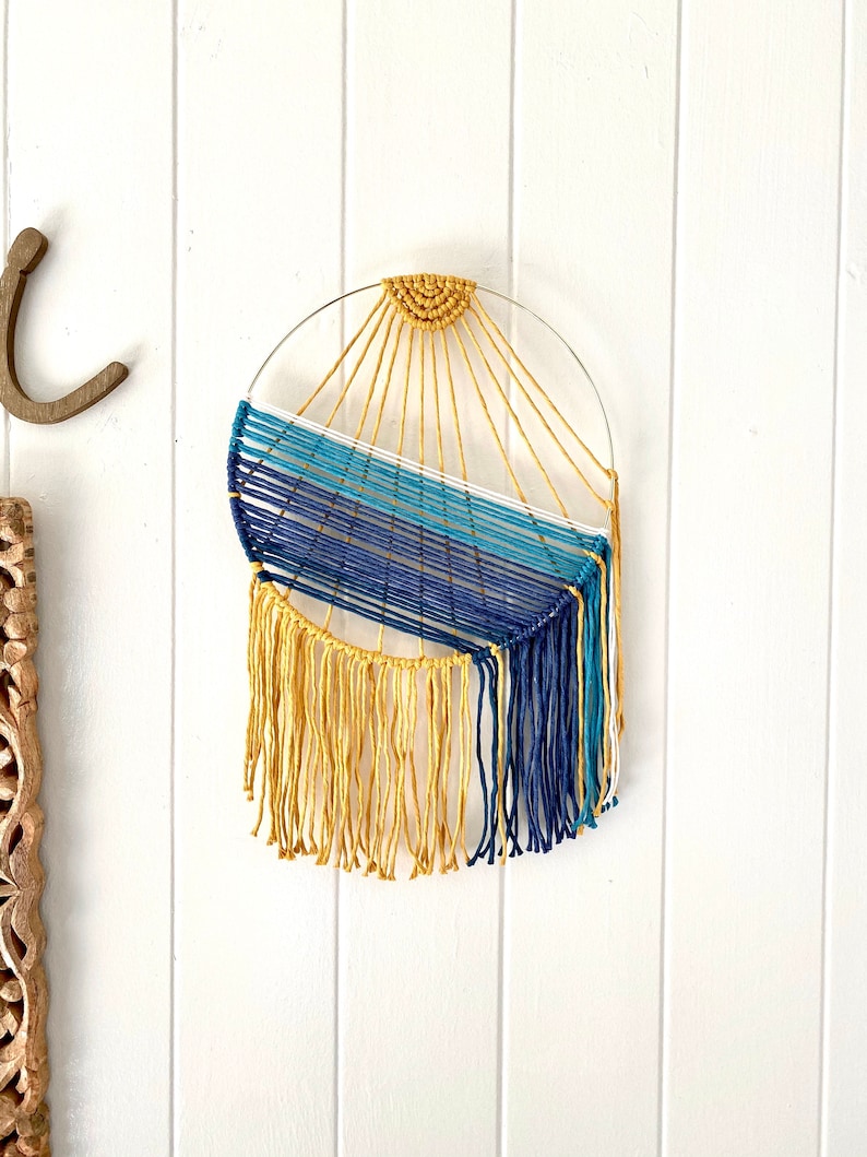 Modern Macrame Sun and Surf Beach Macrame Decor Boho Wall - Etsy