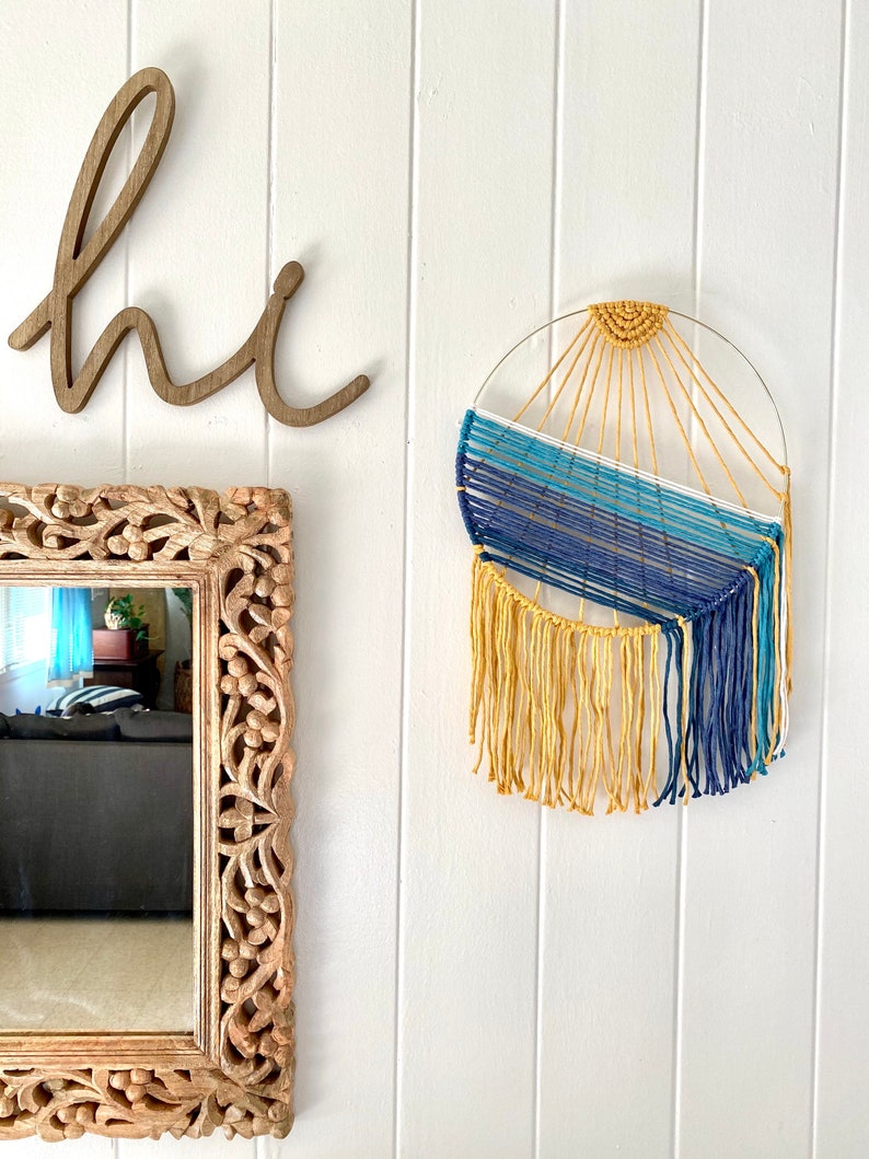 Modern Macrame Sun and Surf Beach Macrame Decor Boho Wall - Etsy