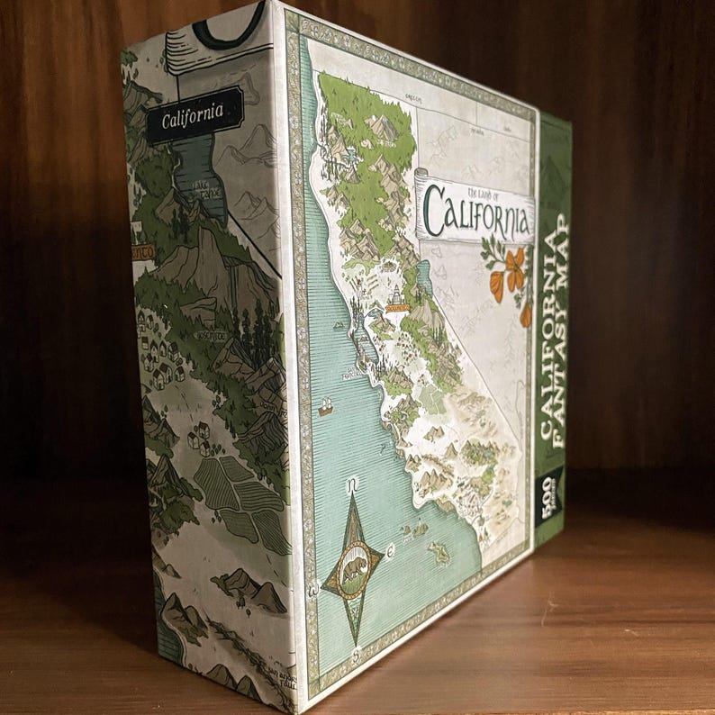 California Fantasy Map Puzzle - 500 Piece - RPG Map Art - Etsy