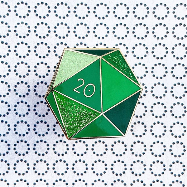 D20 Enamel Pin - Etsy