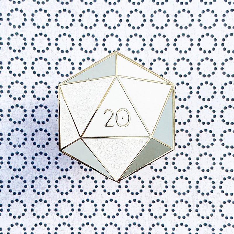 D20 Enamel Pin - Etsy