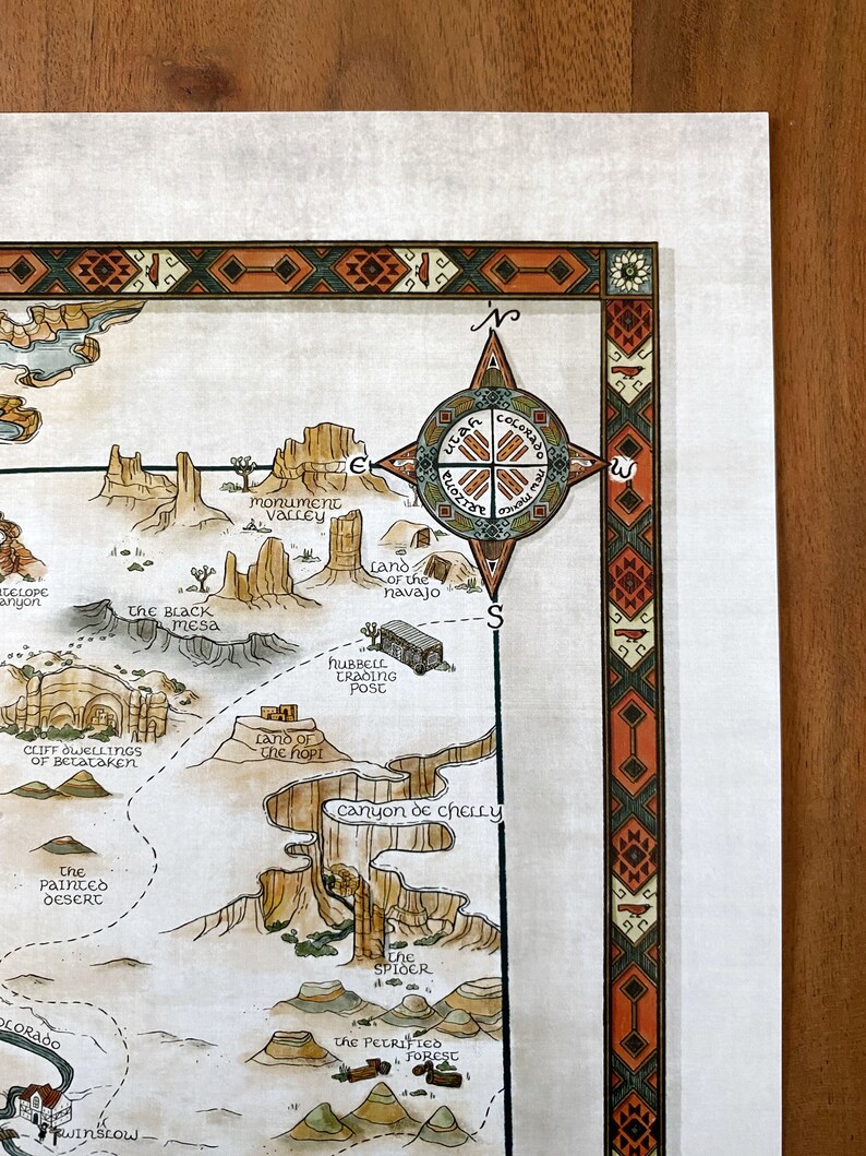 Arizona Map Hand-drawn Fantasy Map of Arizona 11x14 or - Etsy