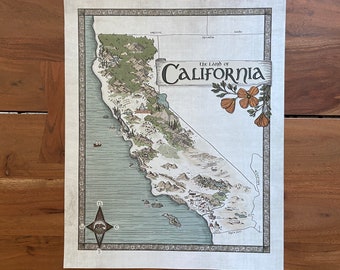 Map of California | Etsy