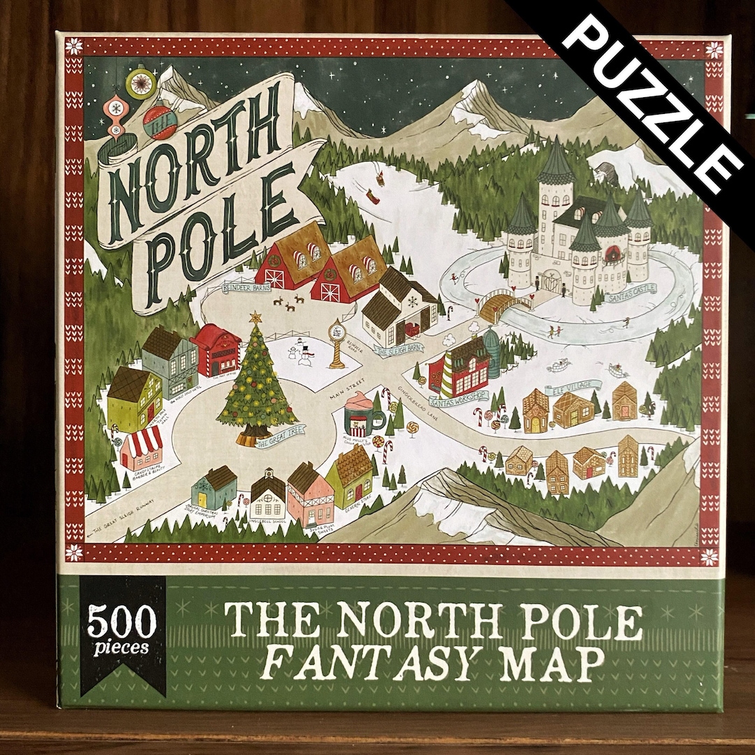 North Pole Christmas Map Puzzle 500 Piece Puzzle Map Art, RPG Map ...