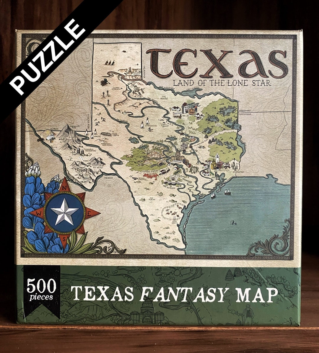 Texas Fantasy Map Puzzle 500 Piece Puzzle Map Art RPG Map - Etsy