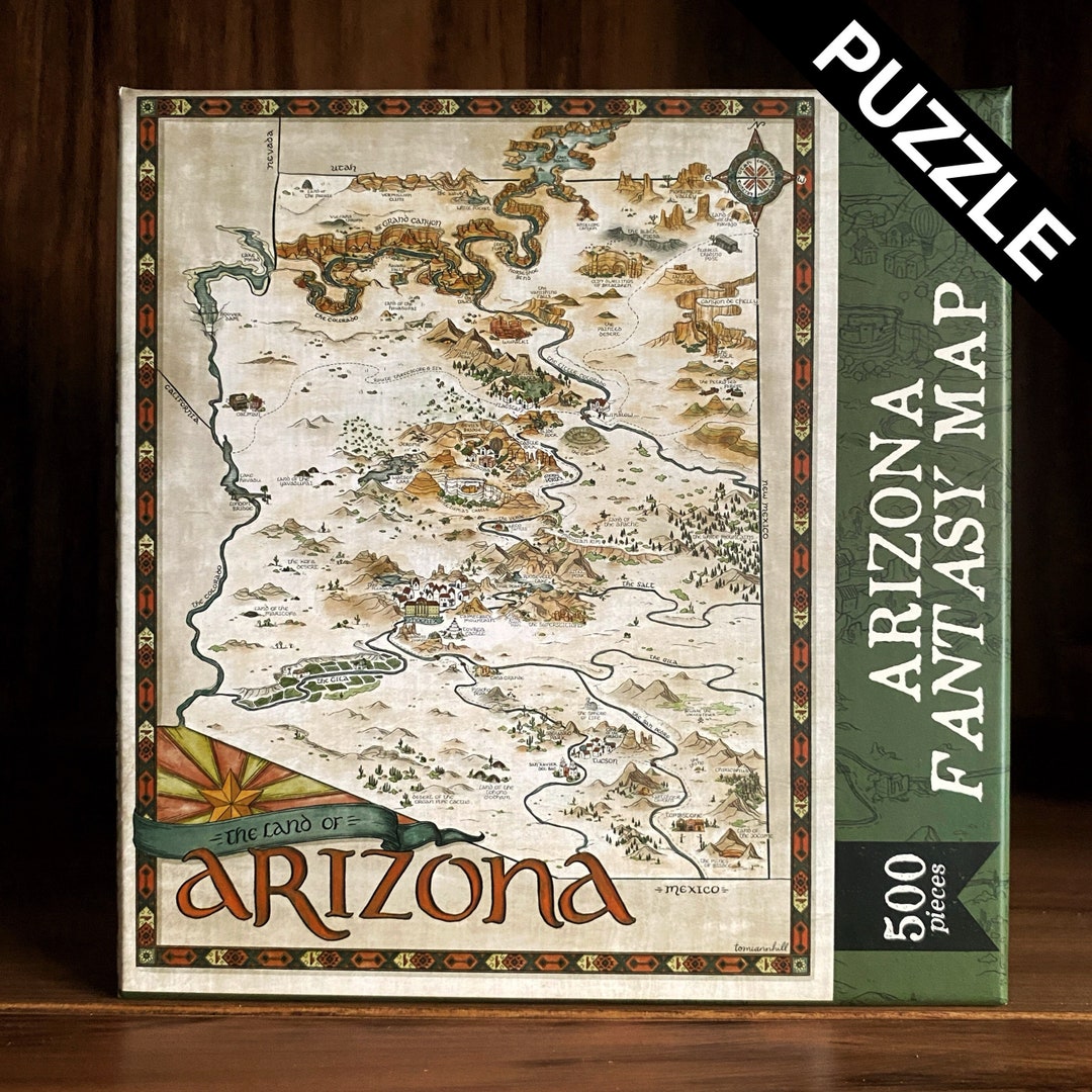 Arizona Fantasy Map Puzzle 500 Piece Puzzle Map Art RPG - Etsy