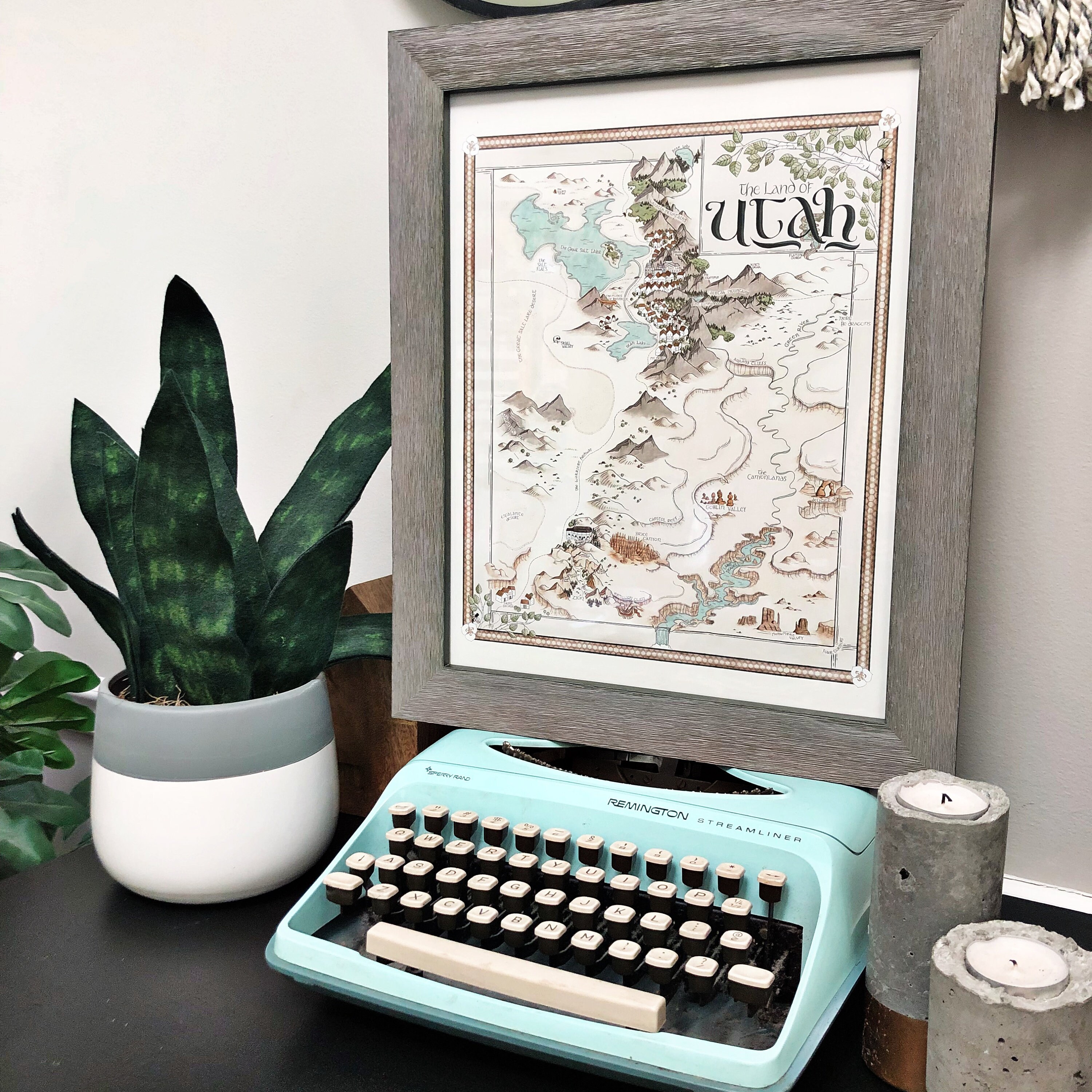 Utah Map Hand-drawn Fantasy Map of Utah 11x14 or 16x20 - Etsy Canada