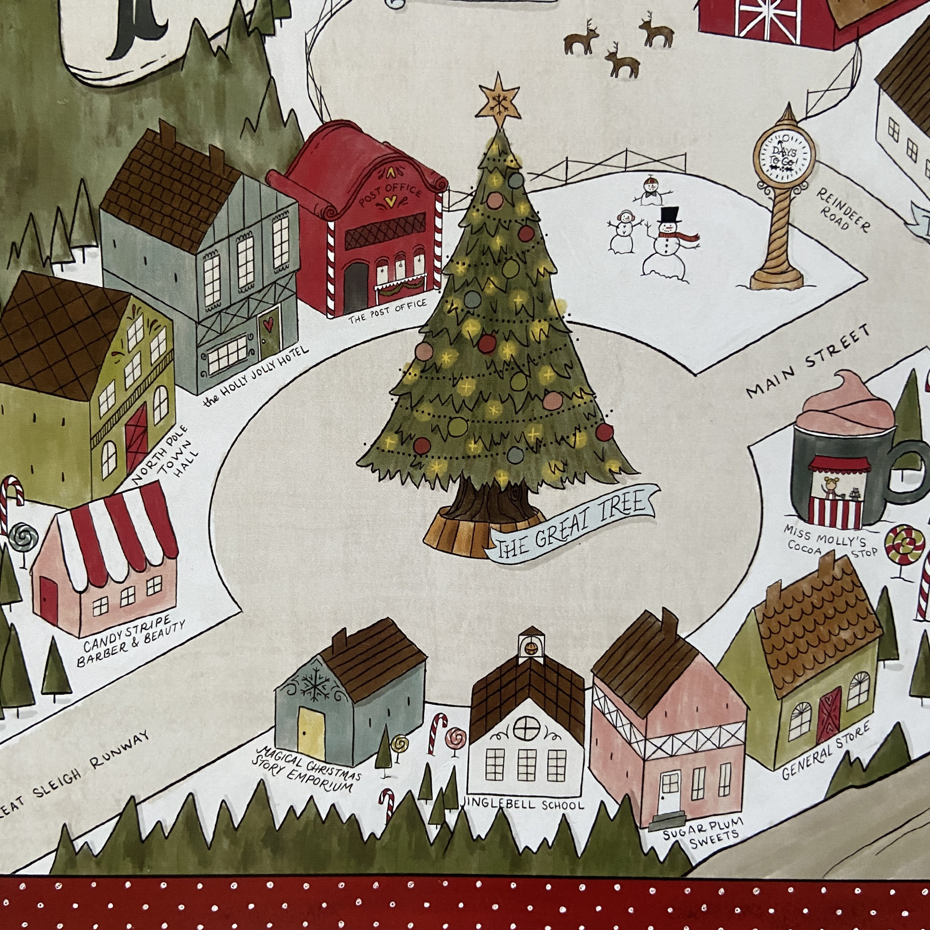 North Pole Map Hand-drawn Illustrated Fantasy Map of Santas | Etsy