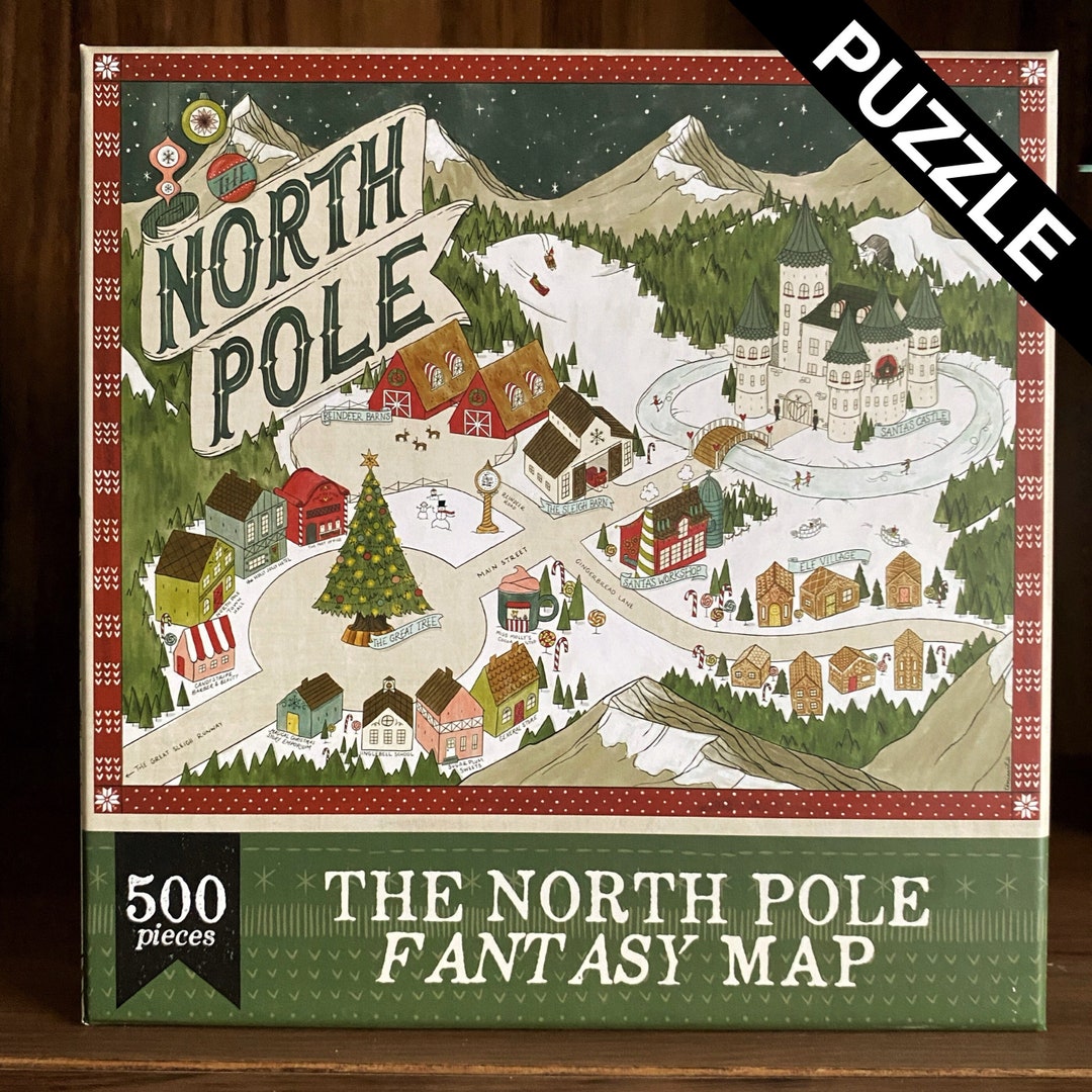 North Pole Christmas Map Puzzle 500 Piece Puzzle Map Art, RPG Map ...