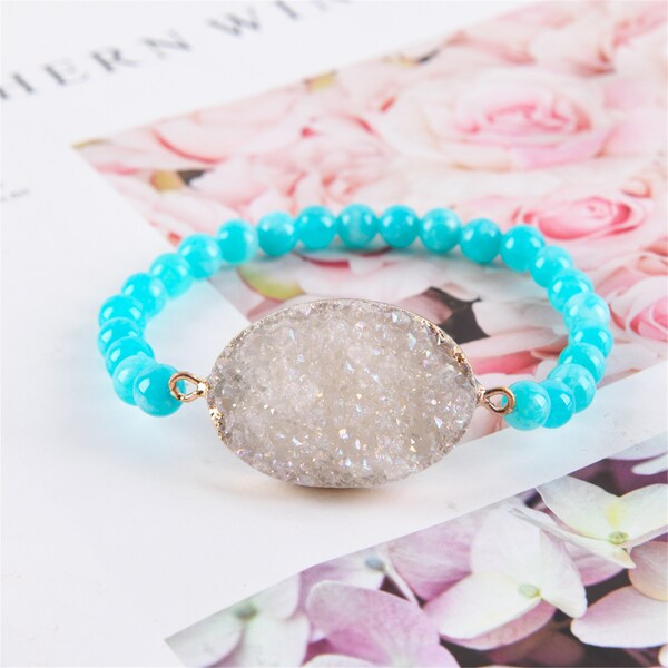 Druzy Stone Bracelet - Etsy