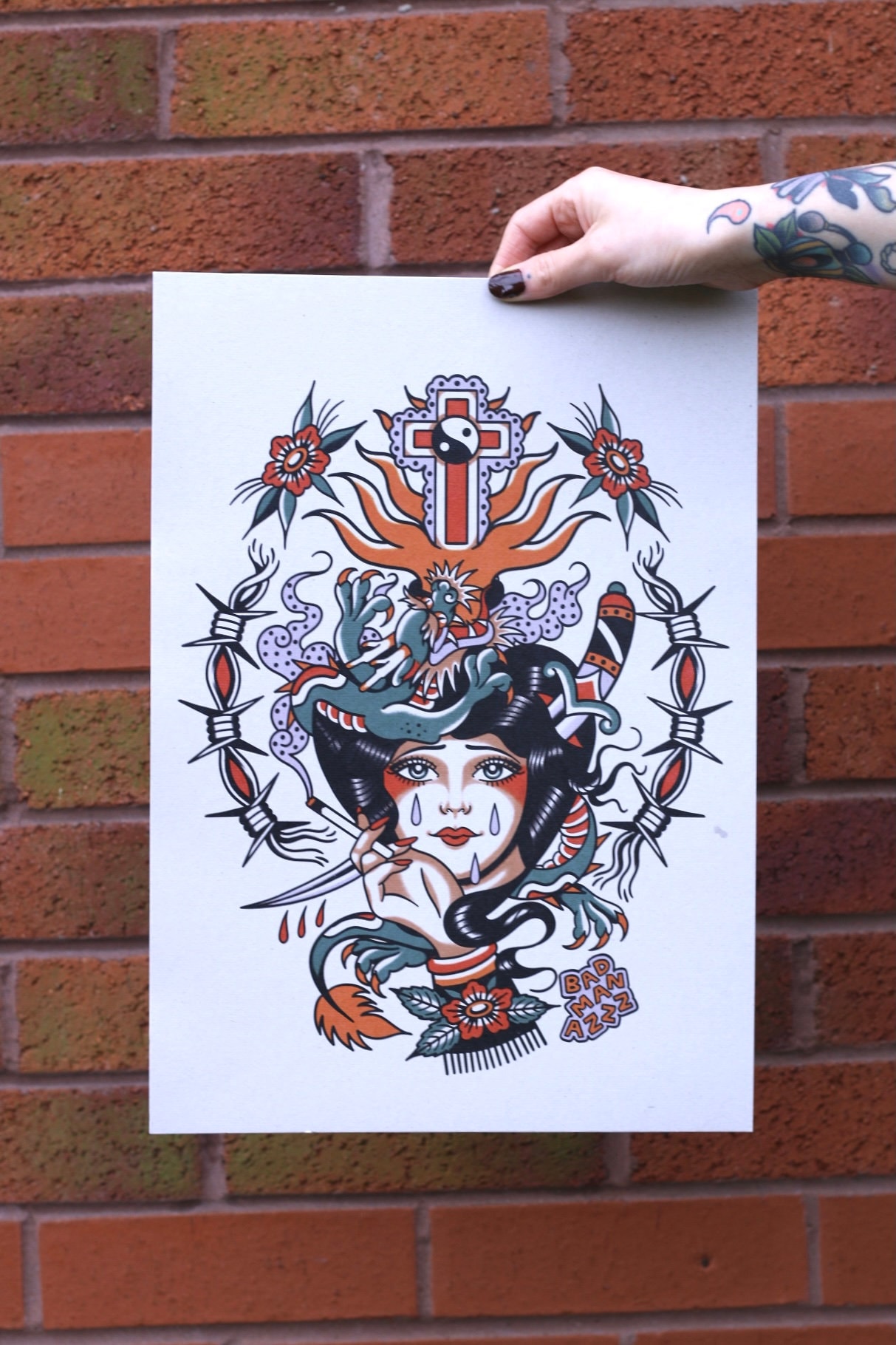 Traditional Satanic Tattoo Flash